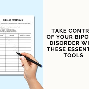 Bipolar Therapy Worksheets, Bipolar Journal Printable, Bipolar Disorder ...