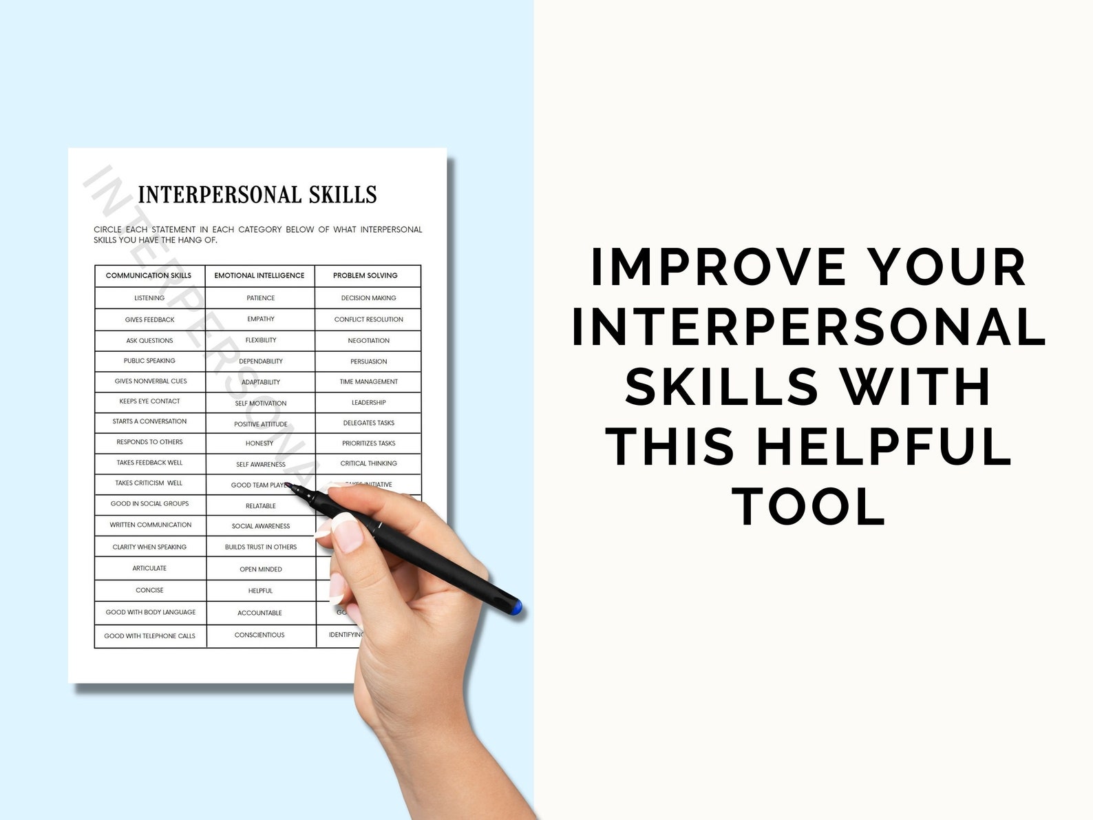 Printable Interpersonal Skills Worksheets, Communication Journal, CBT ...