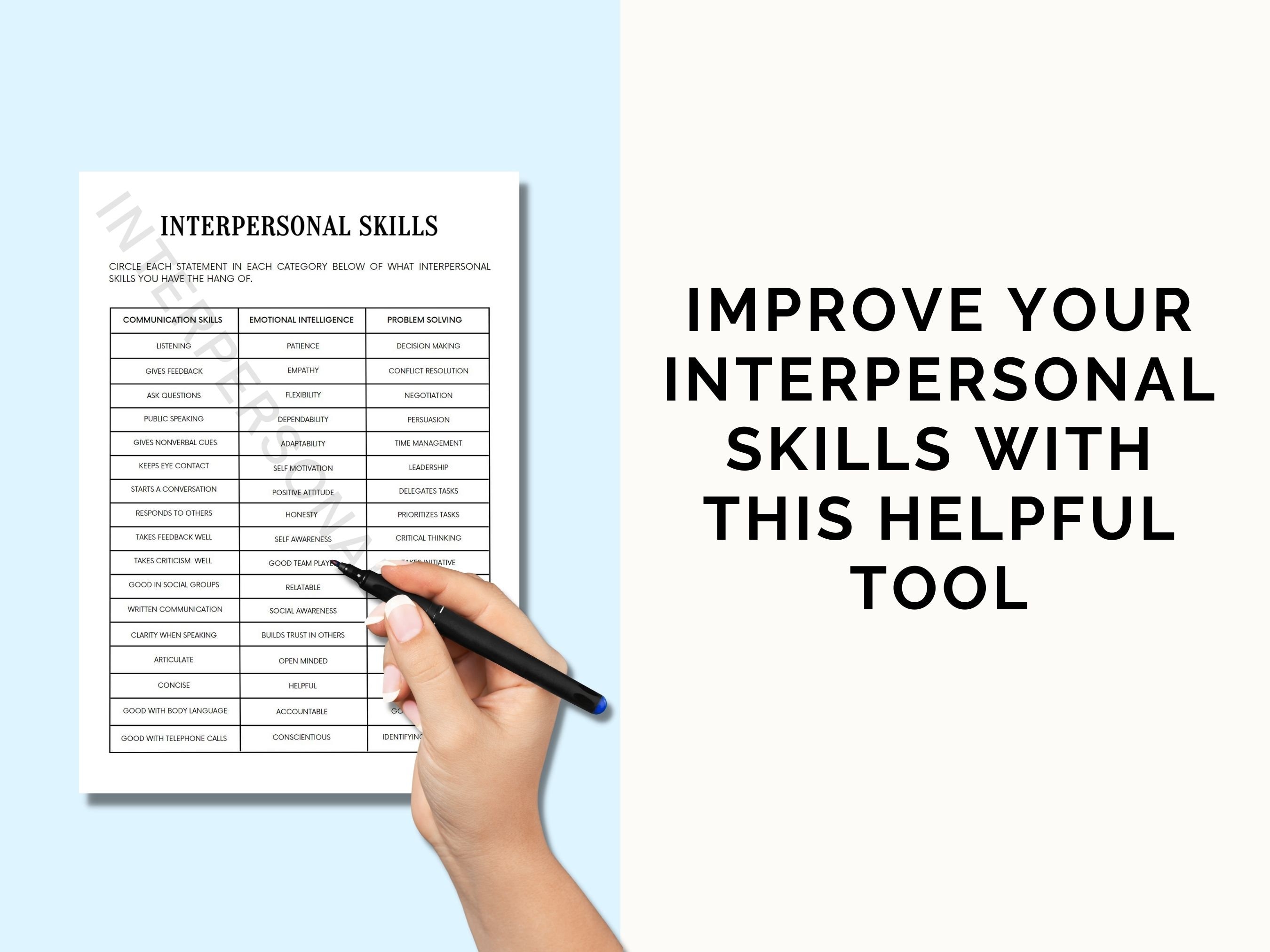 Printable Interpersonal Skills Worksheets, Communication Journal, CBT ...