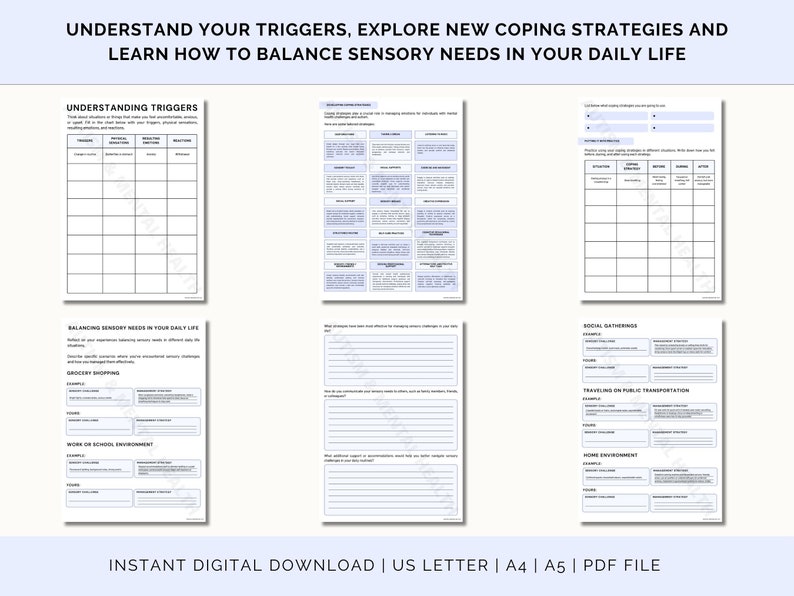 Workbook for Autism and Mental Health, Sensory Journal, Neurodivergent ...
