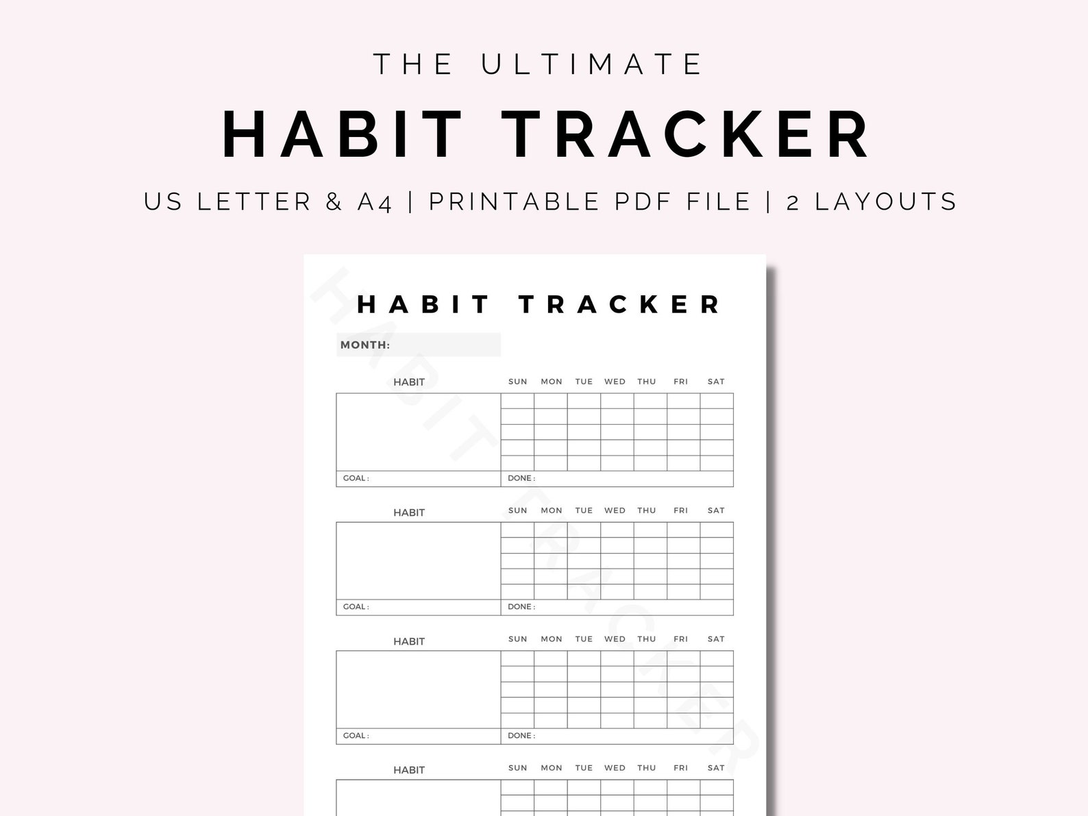 Weekly Habit Tracker Printable, Mental Health Resource, Routine Tracker ...