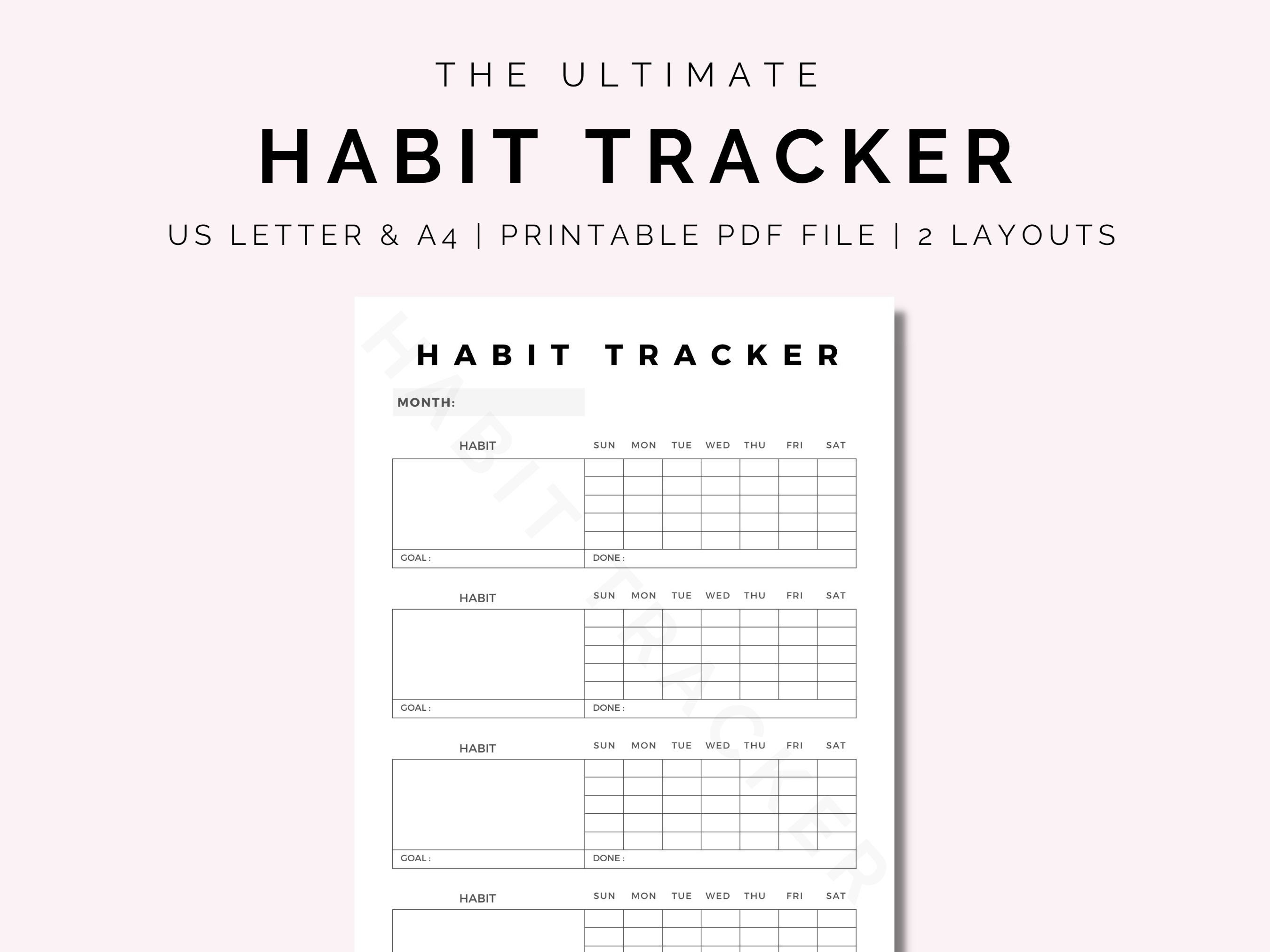Weekly Habit Tracker Printable, Mental Health Resource, Routine Tracker ...