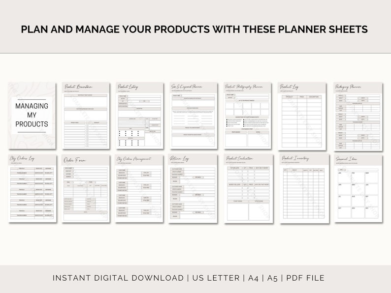 Etsy Shop Planner Printable, Etsy Business Plan, Etsy Seller Planner ...