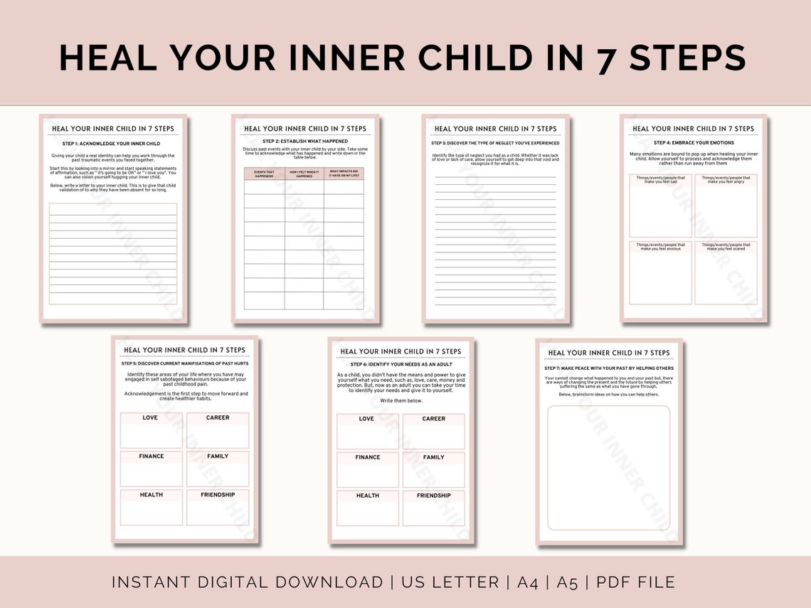 Inner Child Workbook Printable, Inner Child Healing, Therapy Resources ...