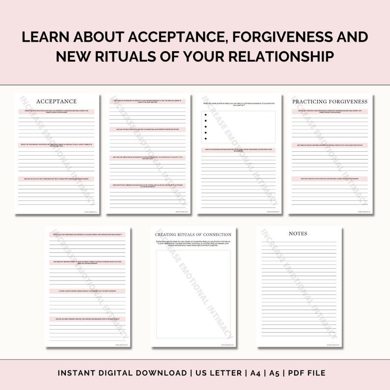 Emotional Intimacy Workbook, Relationship Intimacy Therapy, Couples ...