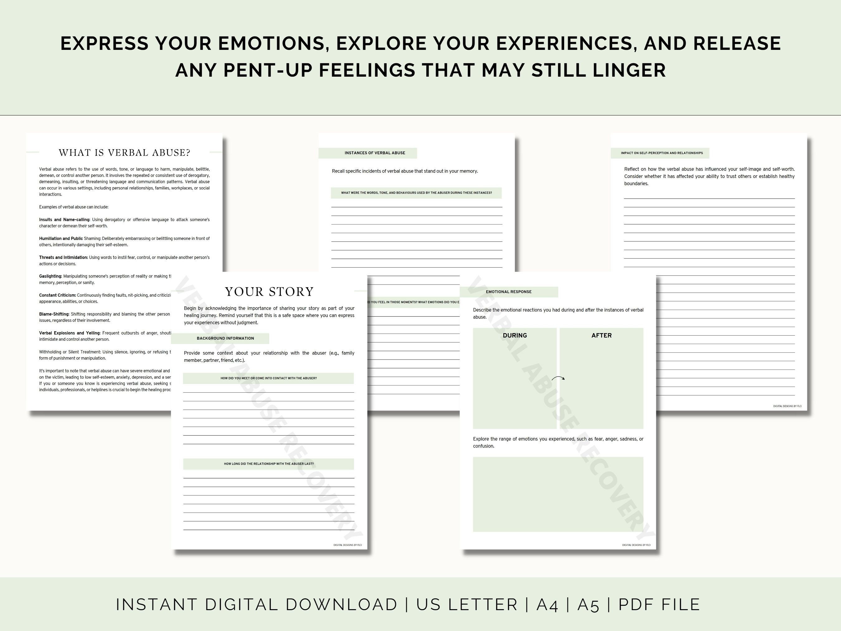 Verbal Abuse Recovery Journal, Narcissistic Abuse, Gaslighting Recovery ...