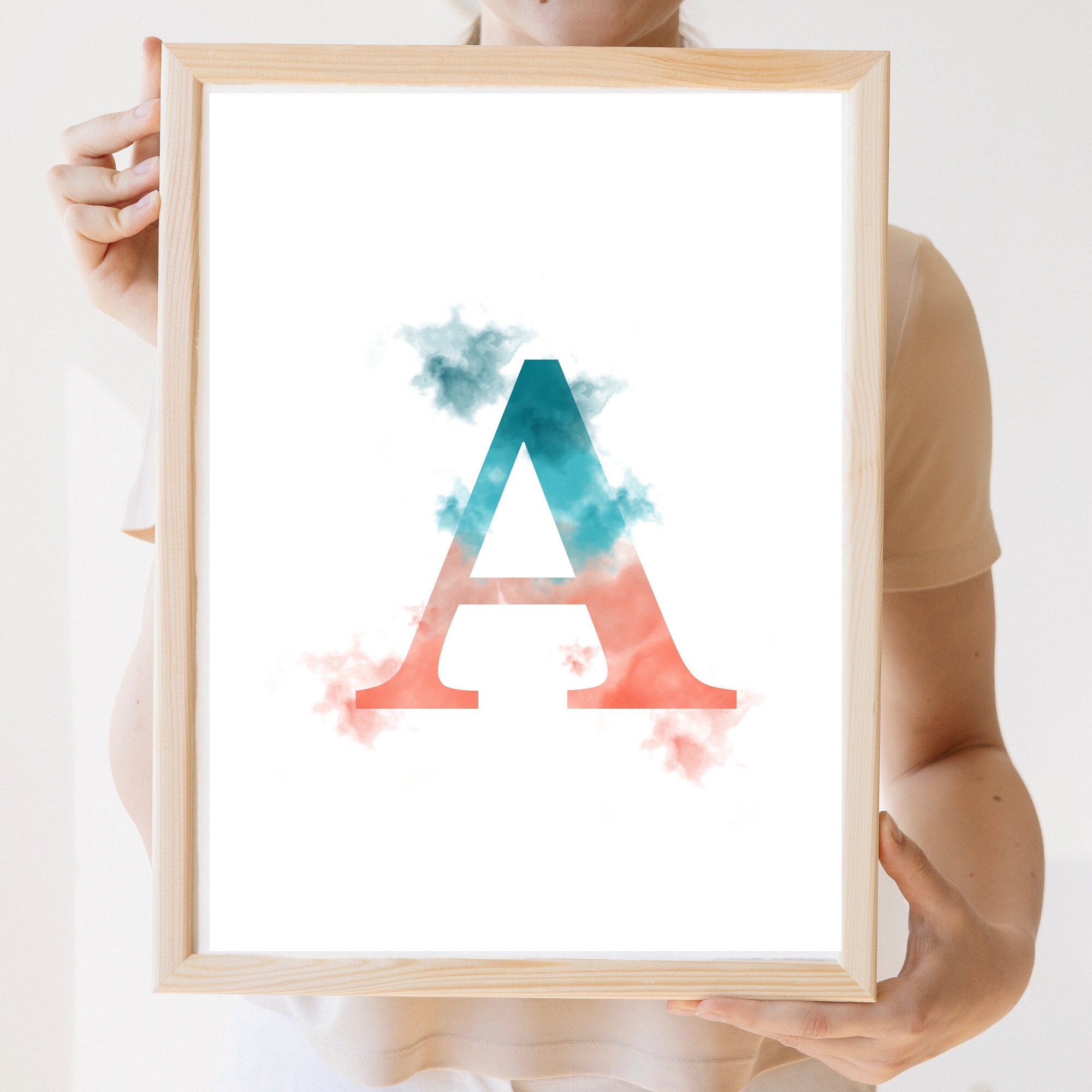 Digital Download Letter A - Watercolor Letter Wall Art, Nursery Wall ...