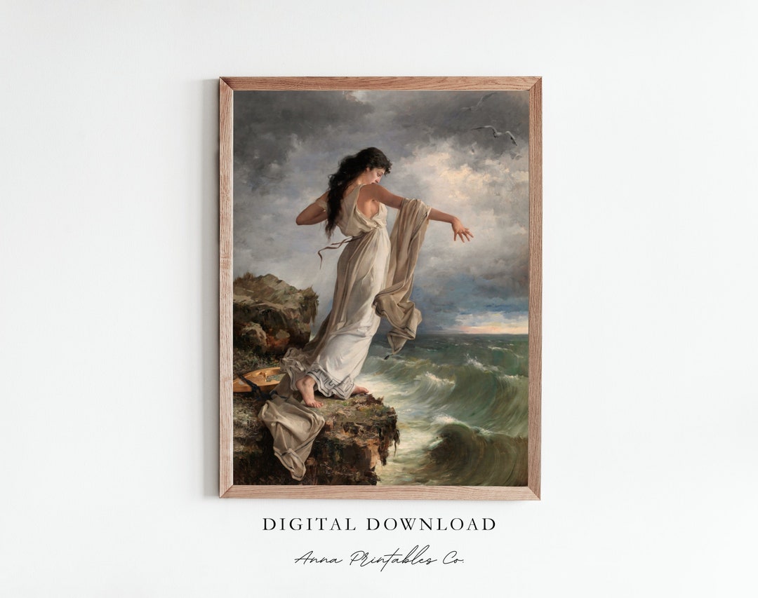 Sappho | Antique Classical Painting for Digital Download | Green ...