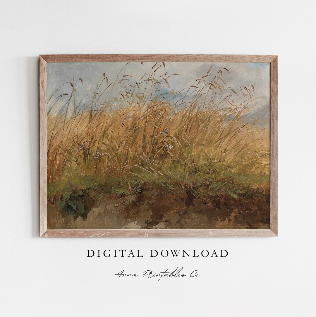 Copper Wheat | Antique Wheat Field Painting for Digital Download ...