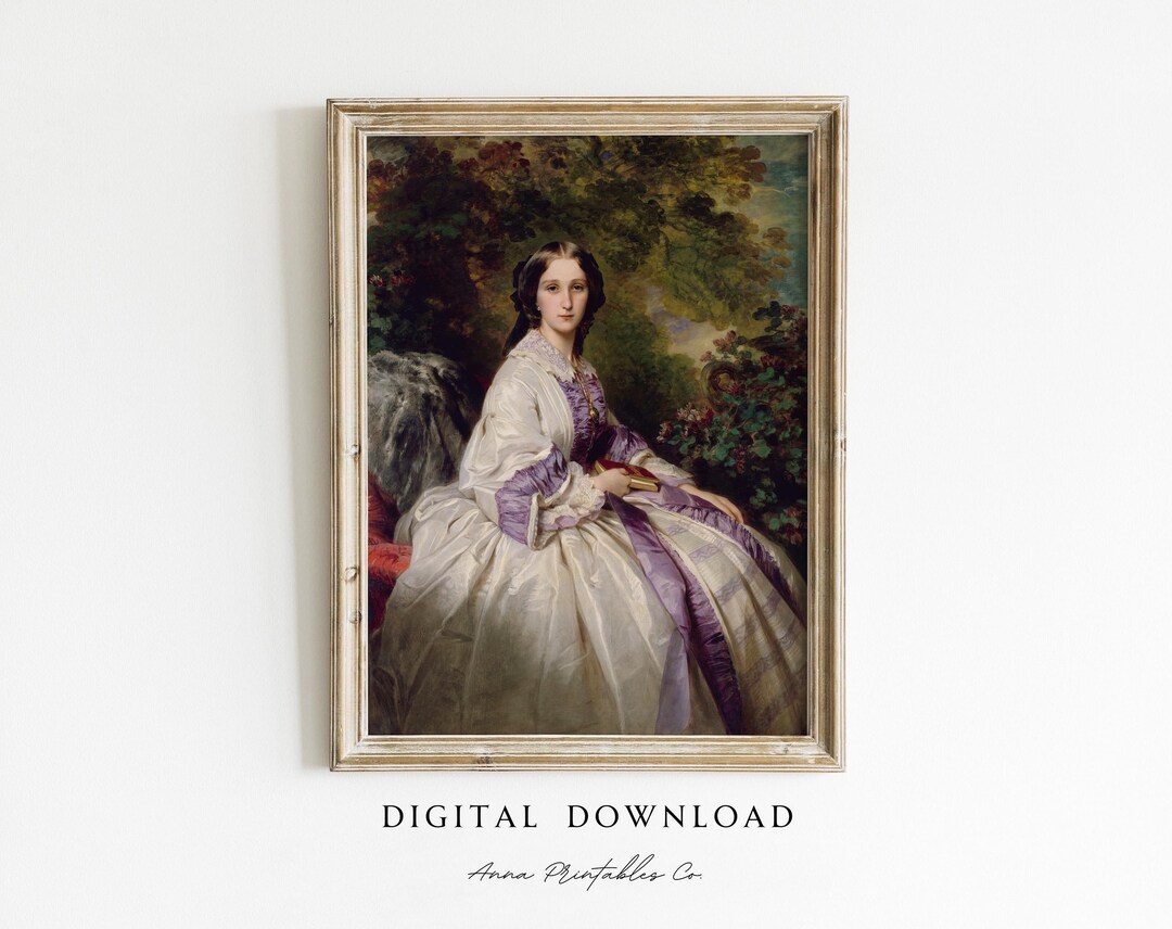 Antique Regal Woman Portrait Painting DIGITAL DOWNLOAD | Vintage ...