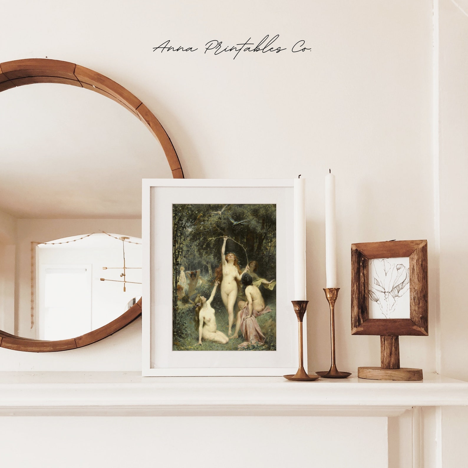 Nymphs in the Forest | Antique Classical Mythology Painting for Digital ...