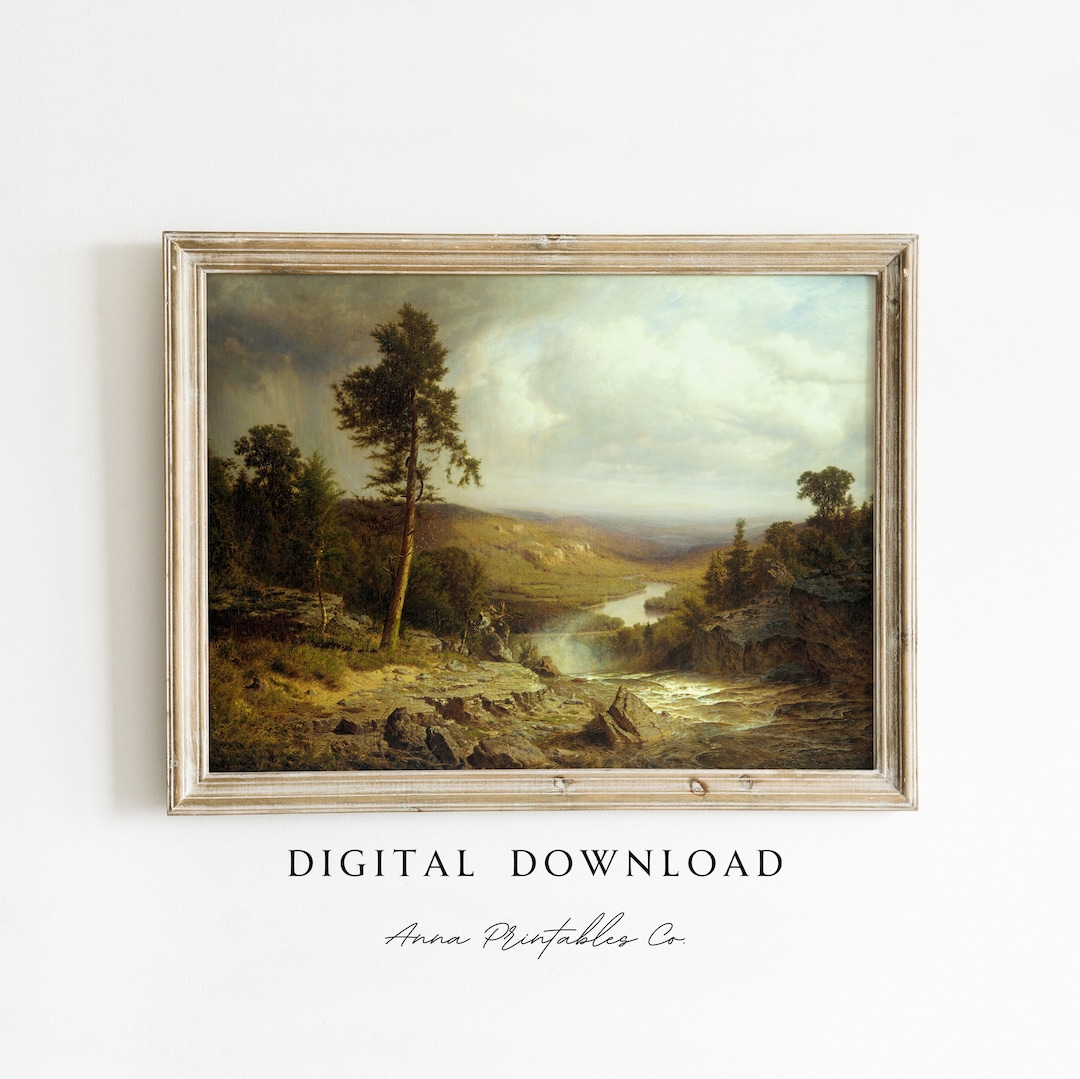Antique Tennessee Moody Landscape Painting DIGITAL DOWNLOAD | Hudson ...