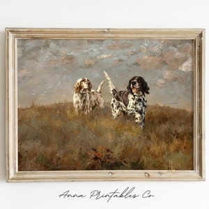 Setters on the Hunt | Vintage Dog Painting for Digital Download ...