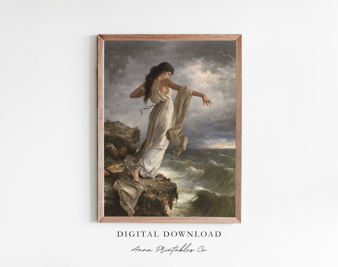 Sappho Antique Classical Painting for Digital Download Green Mythology ...