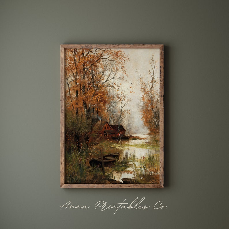 Antique Autumn Painting DIGITAL DOWNLOAD | Vintage Fall Printable Wall ...