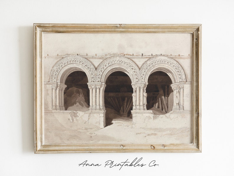 Arches | Classical Architecture Watercolor Painting for Digital ...