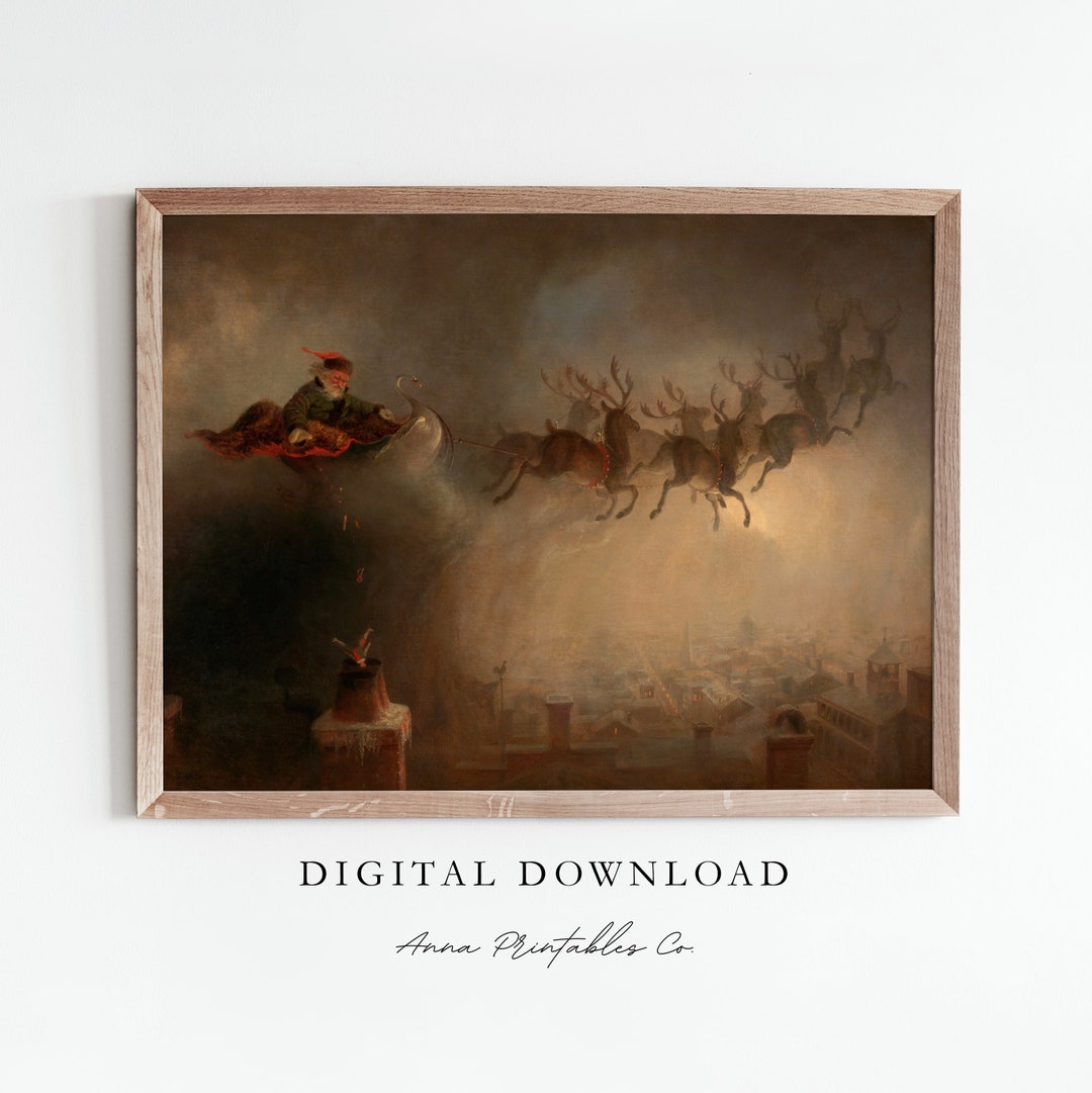 Antique Santa Claus Painting DIGITAL DOWNLOAD | Vintage Christmas ...