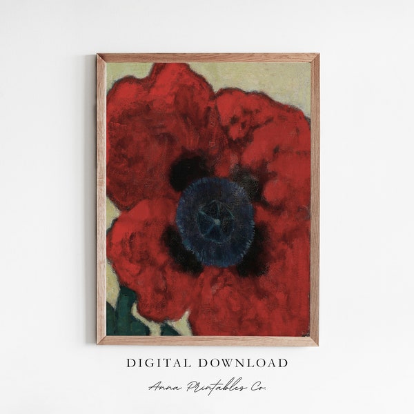 Antique Poppy Painting - Etsy