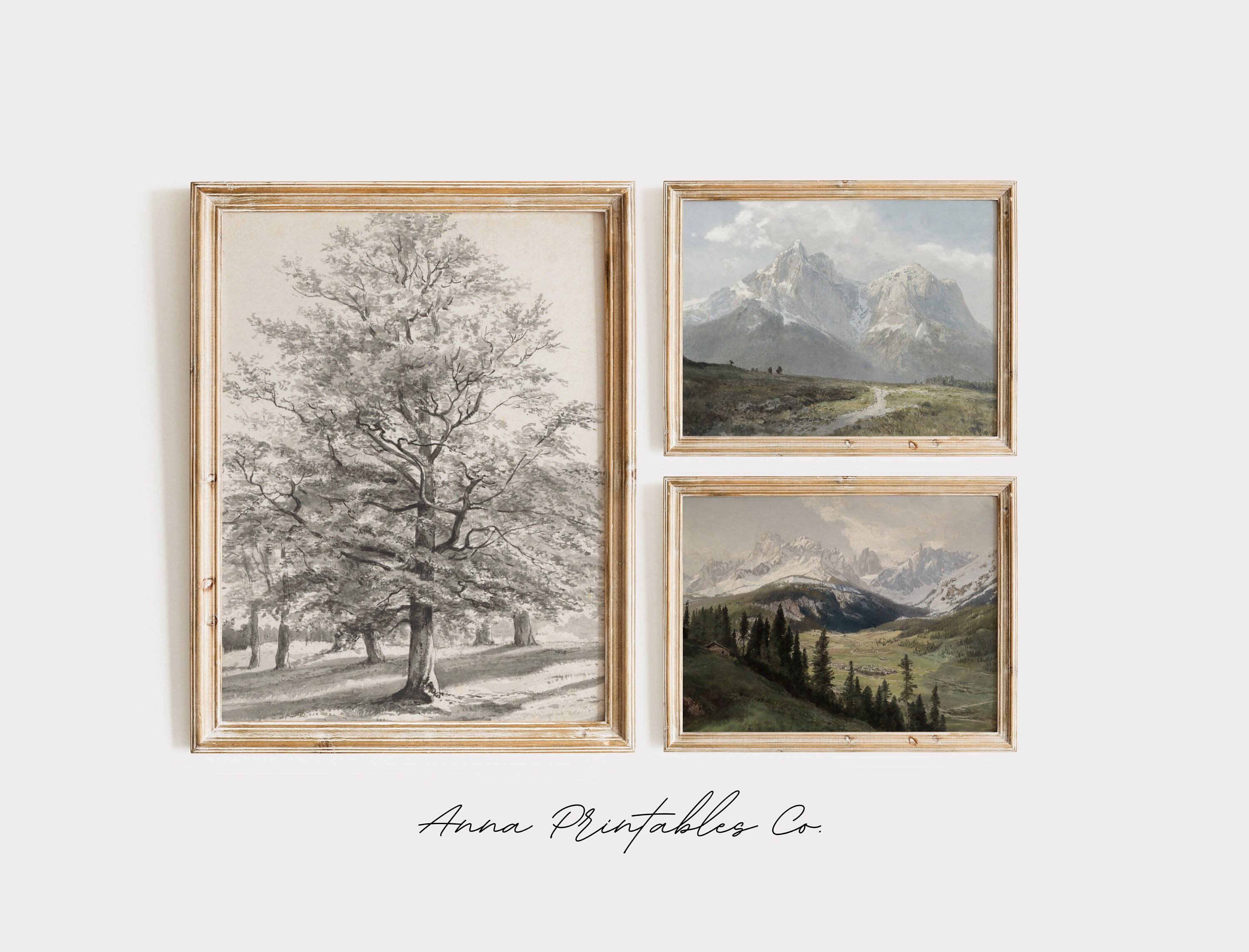 Rustic Mountain Gallery Wall Set of 10 Fine Art Prints Digital Download ...