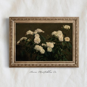 Still Life of White Roses Antique Oil Painting Digital - Etsy