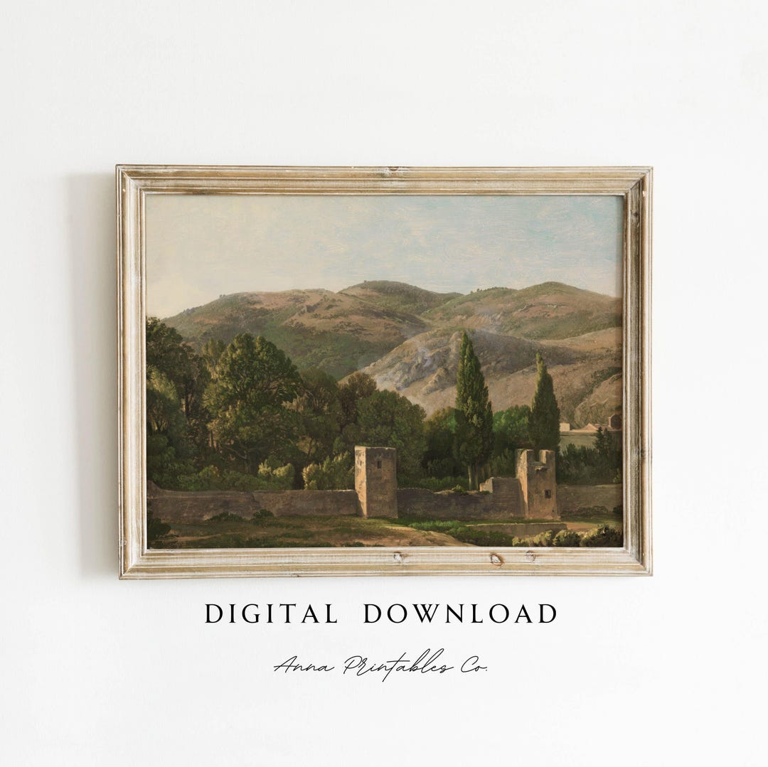 DIGITAL DOWNLOAD Vintage Italian Landscape Painting | Rustic European ...