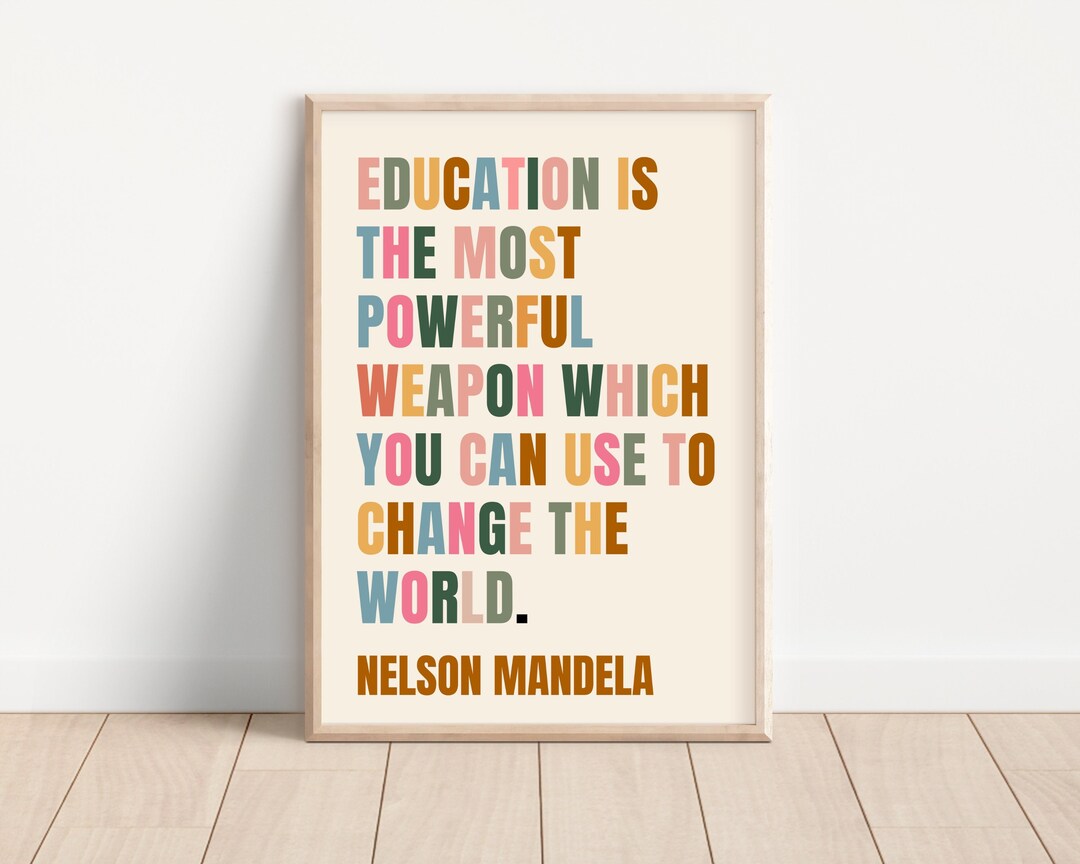 Nelson Mandela Inspirational Education Quote Digital Download - Etsy