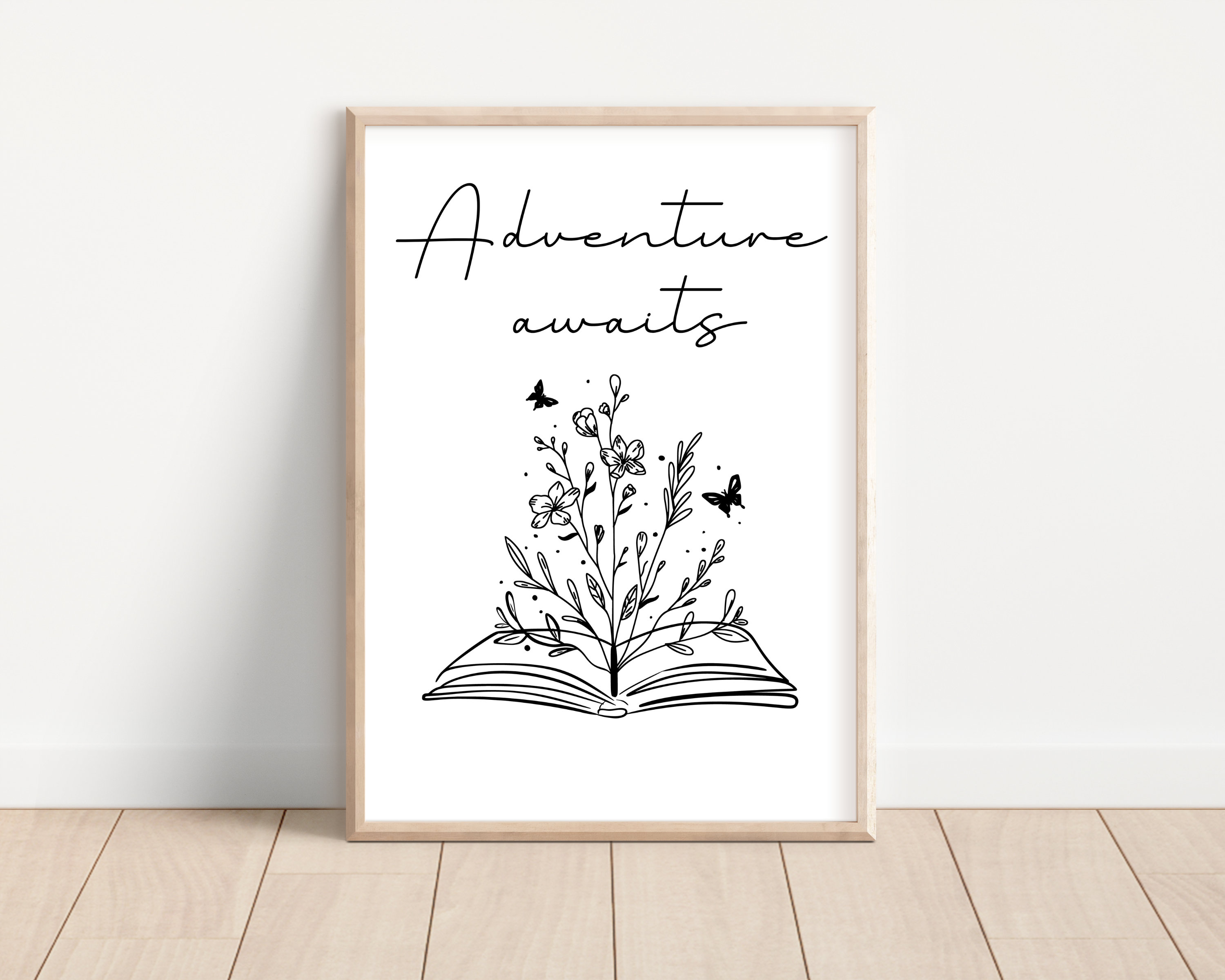 Adventure Awaits Reading Quote Poster, Bookish Wall Art, Book Lovers ...