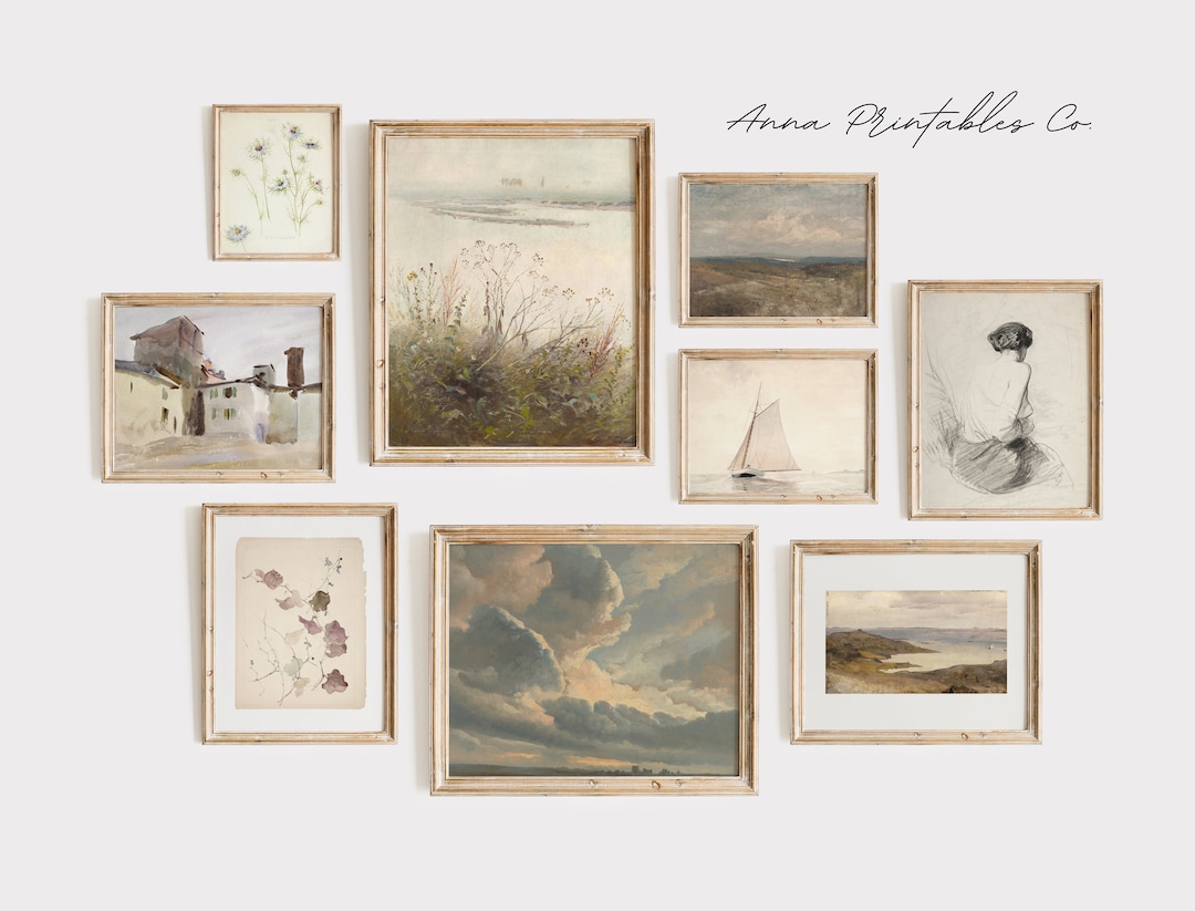 Neutral Hues Fine Art Gallery Wall Set of 9 Prints for - Etsy