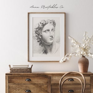 Classical Sketch | Antique Greek Bust Drawing for Digital Download ...