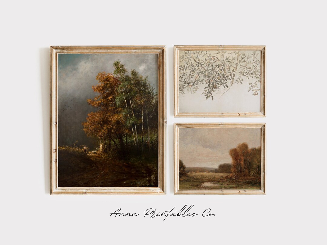 Antique Autumn Set of 3 Fine Art Prints DIGITAL DOWNLOAD | Vintage Fall ...
