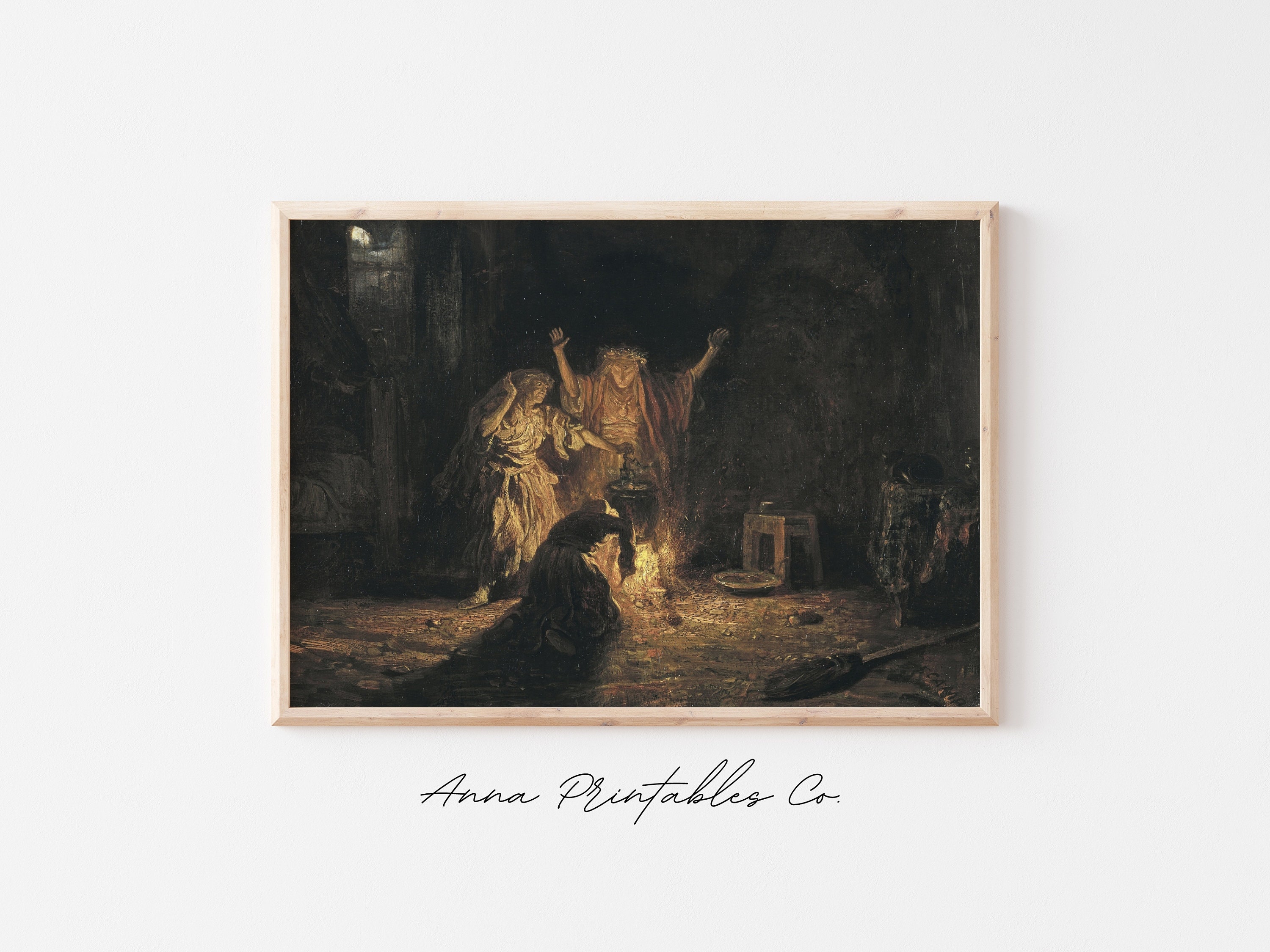 The Witches From Macbeth Vintage Oil Painting Digital Download, Witchy ...