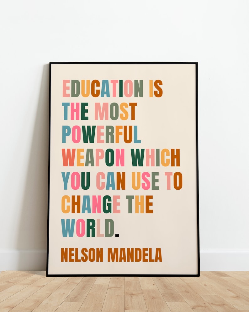 Nelson Mandela Inspirational Education Quote Digital Download - Etsy