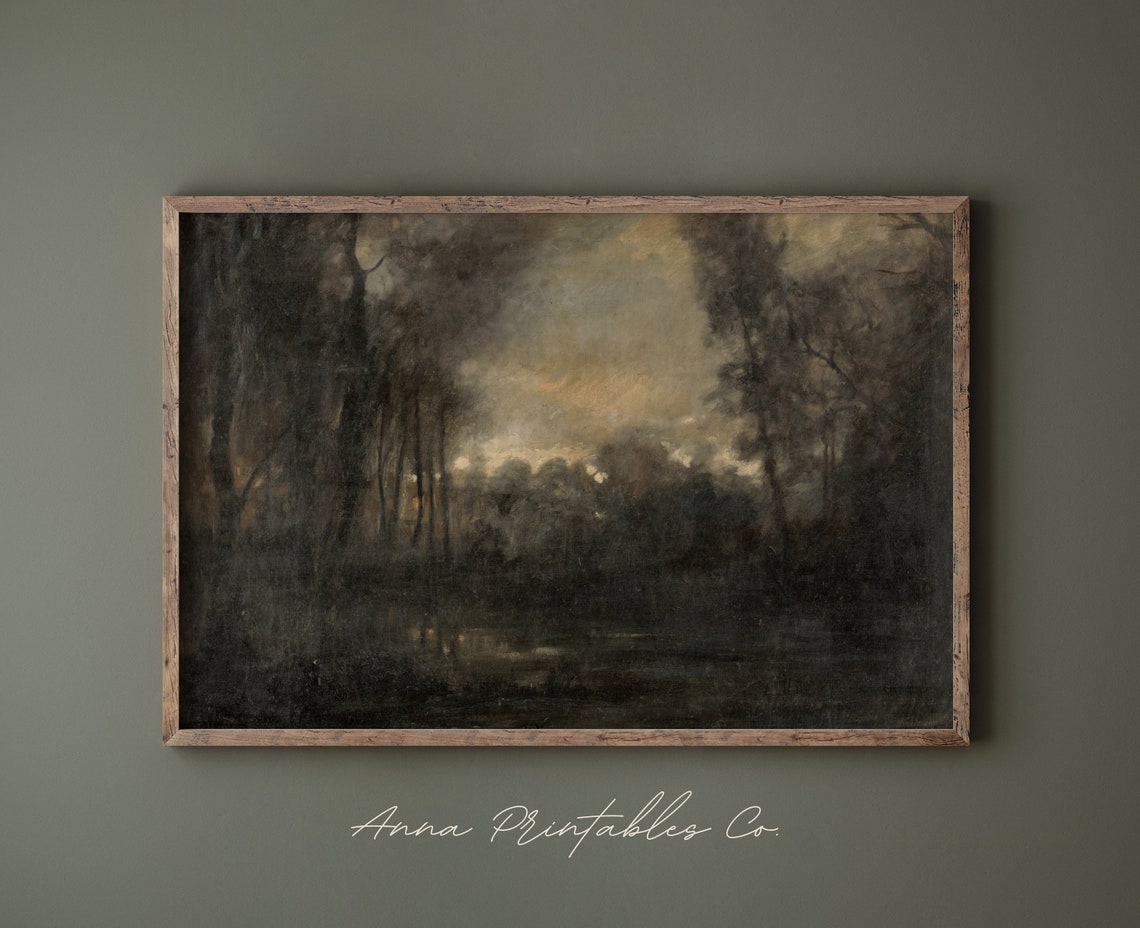 Gothic Forest | Antique Dark Forest Scene Painting for Digital Download ...