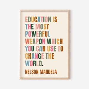 Nelson Mandela Inspirational Education Quote Digital Download ...