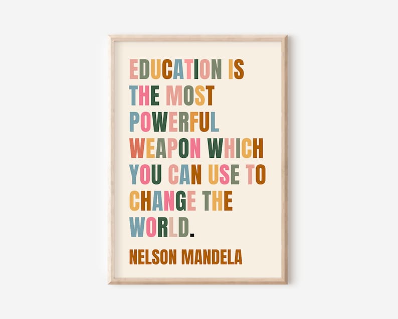 Nelson Mandela Inspirational Education Quote Digital Download - Etsy
