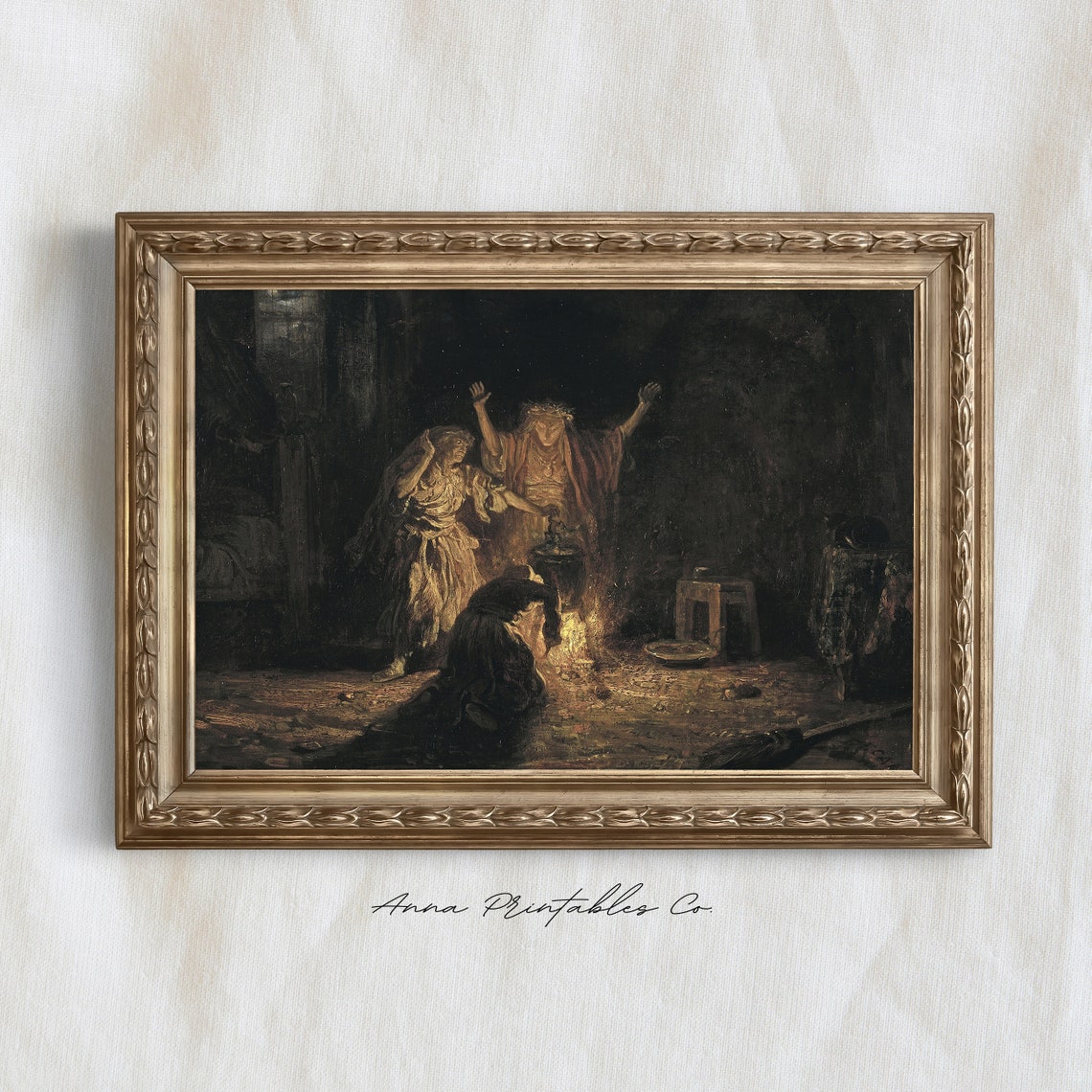 The Witches From Macbeth Vintage Oil Painting Digital Download, Witchy ...