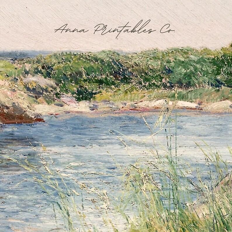 Pond in Spring | Antique Landscape Painting for Digital Download ...