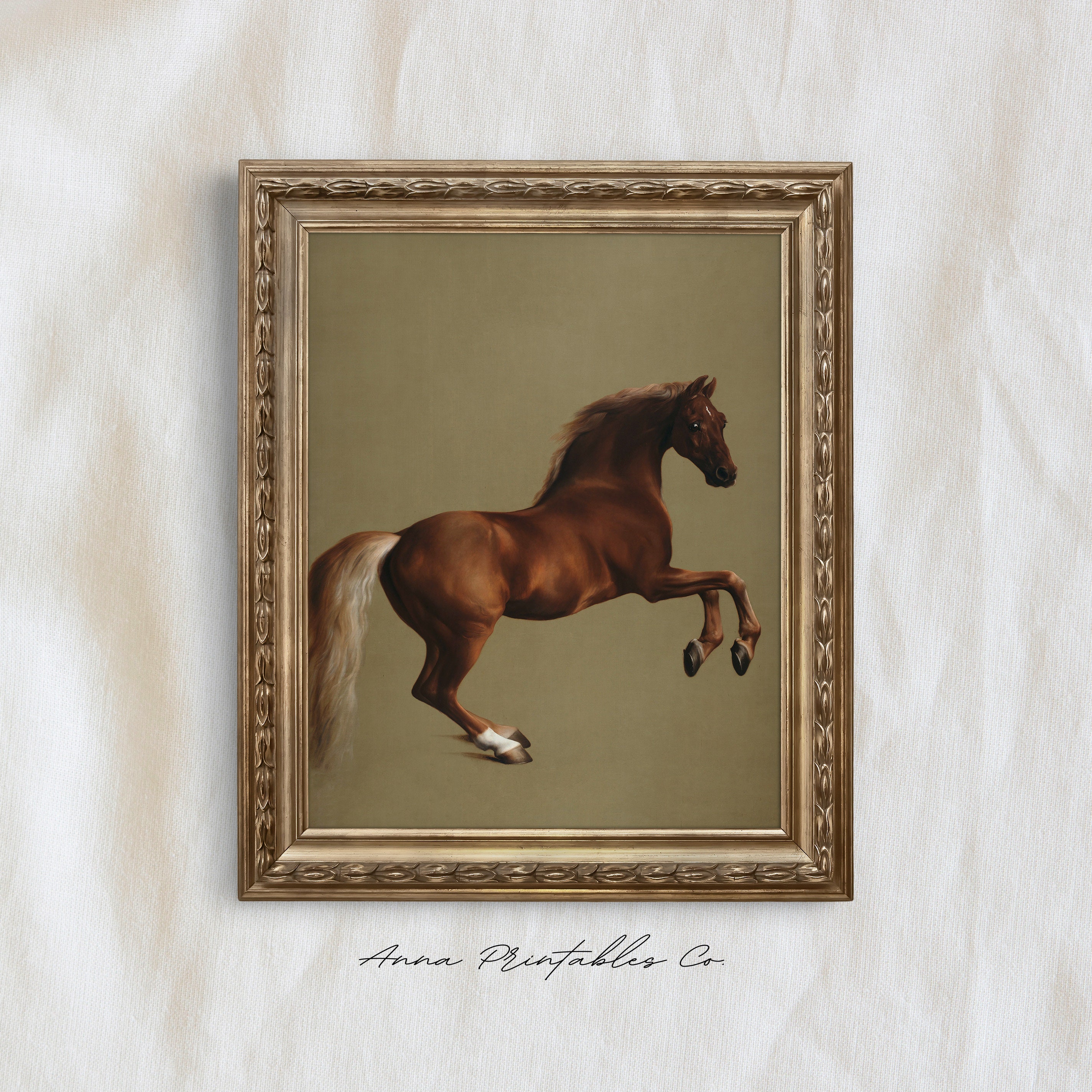 Whistlejacket | Antique Chestnut Horse Painting for Digital Download ...