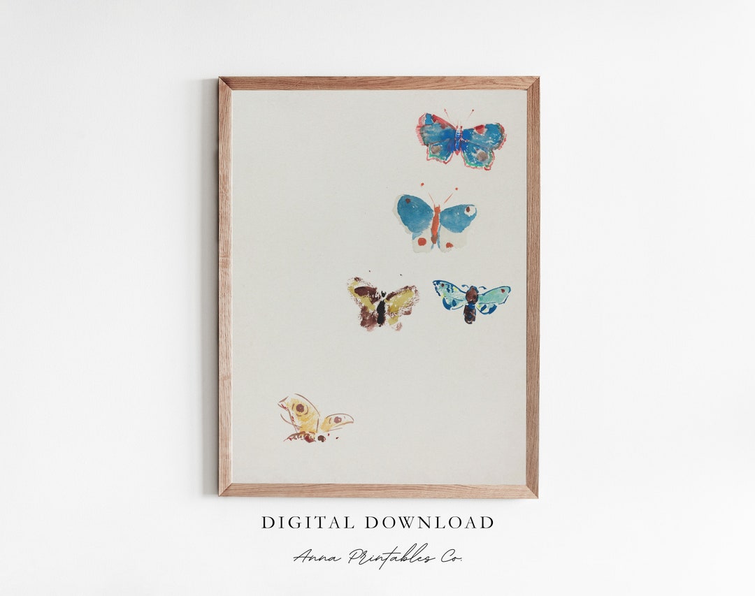 Butterfly Stamps Antique Butterfly Art Print for Digital - Etsy