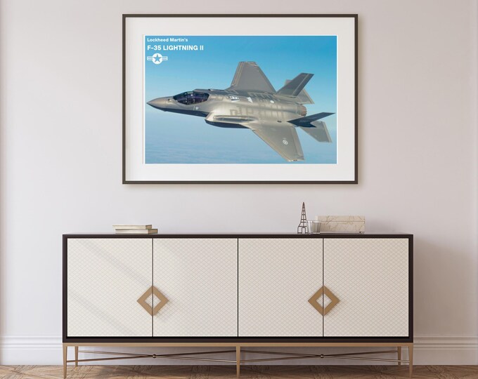 F-35 Fighter Jet Poster | Minimalist | Plane Collection - Etsy