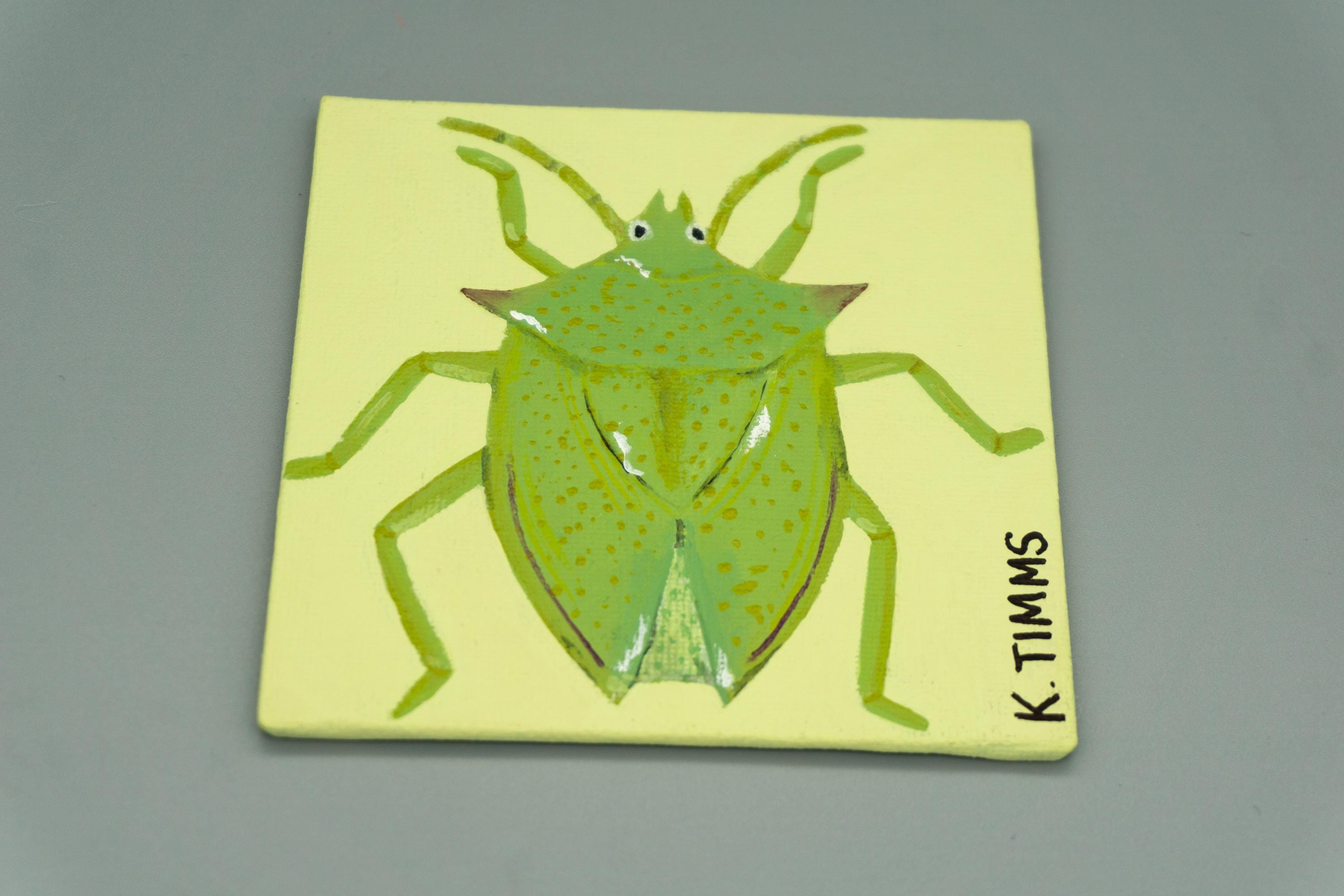 Green Stink Bug - Acrylic Painting - Wall Art - Wall Decor - Decoration ...