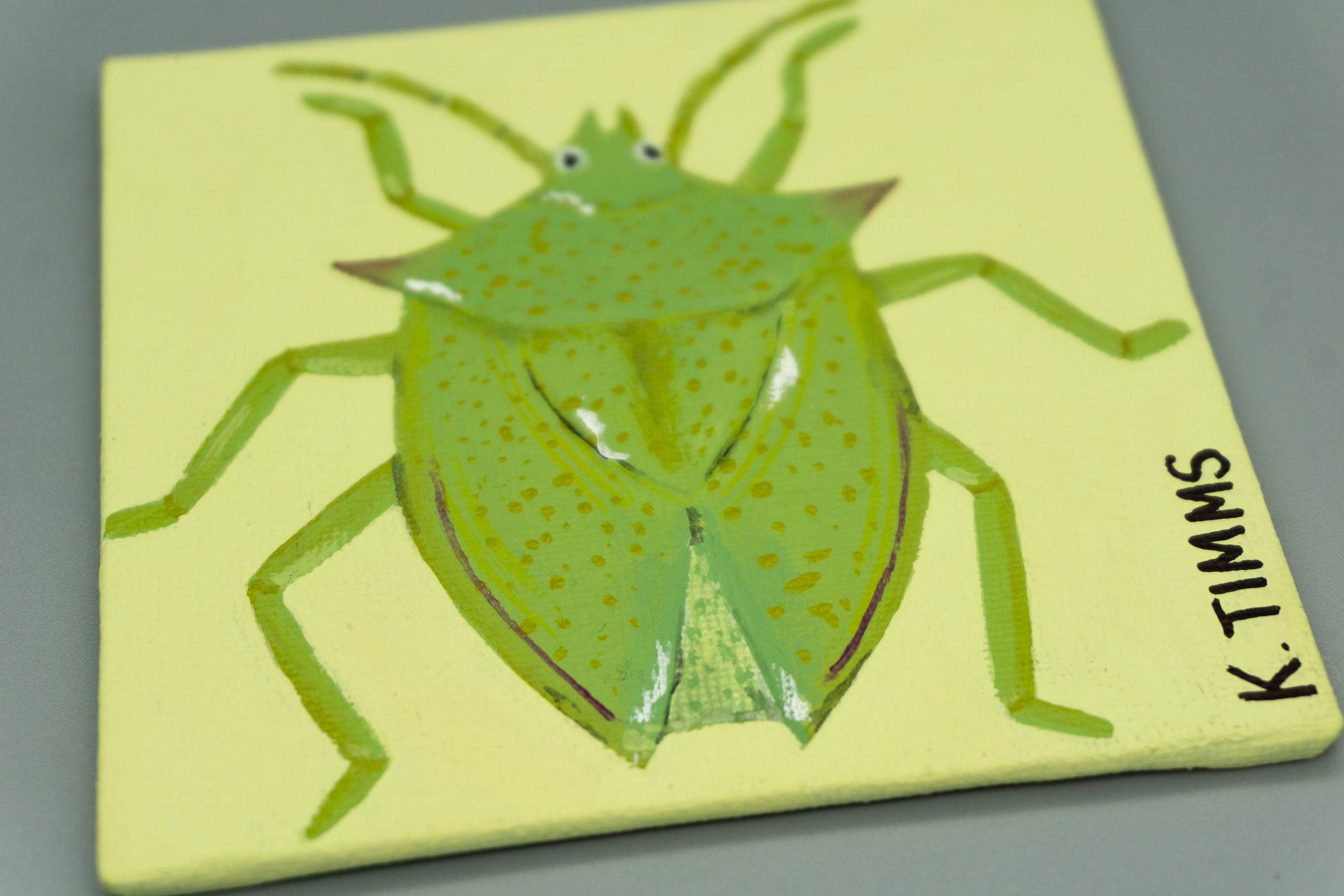Green Stink Bug - Acrylic Painting - Wall Art - Wall Decor - Decoration ...