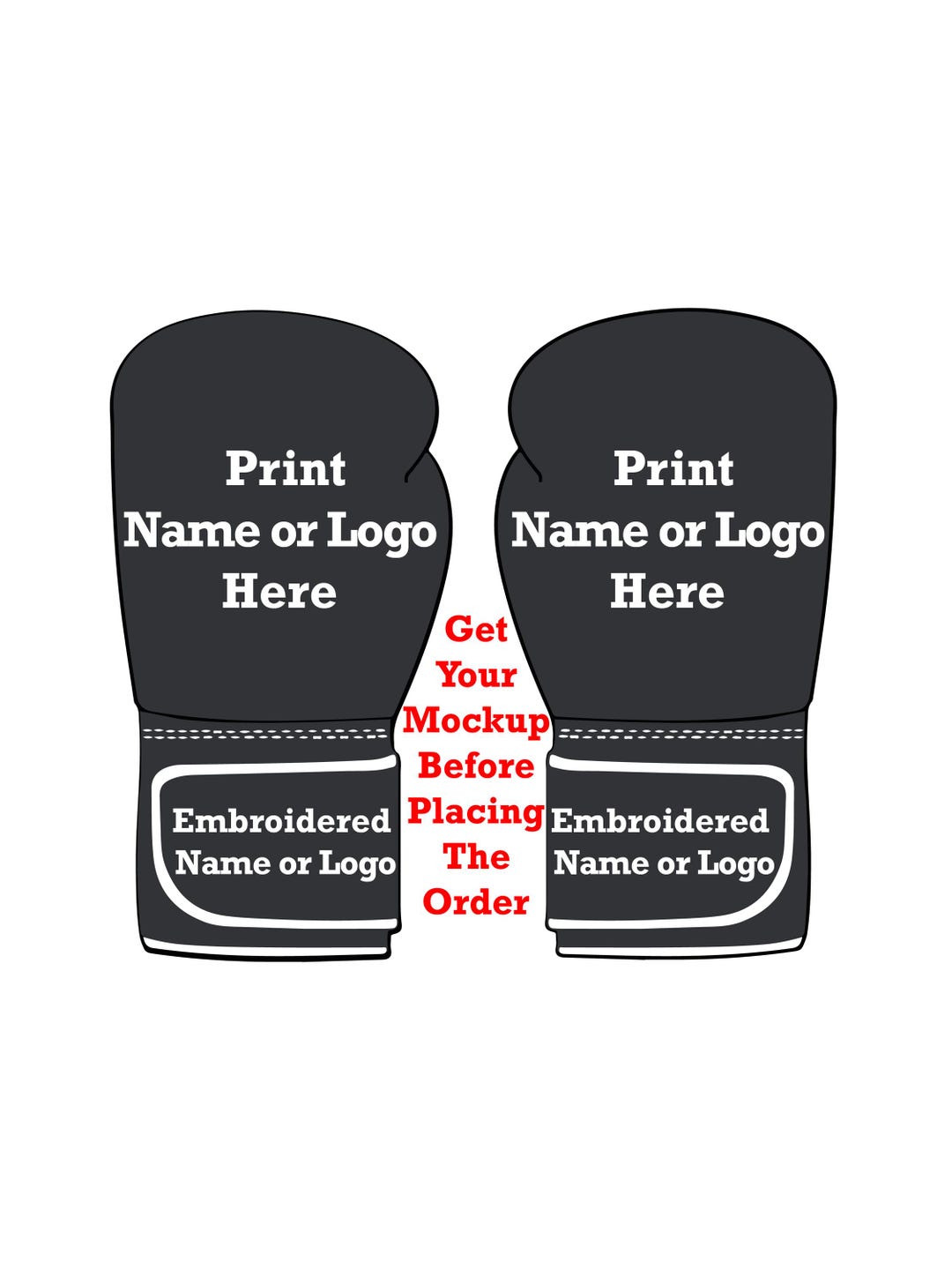 Adult/youth Customize Boxing Gloves/ Name Embroidered on Wrists - Etsy