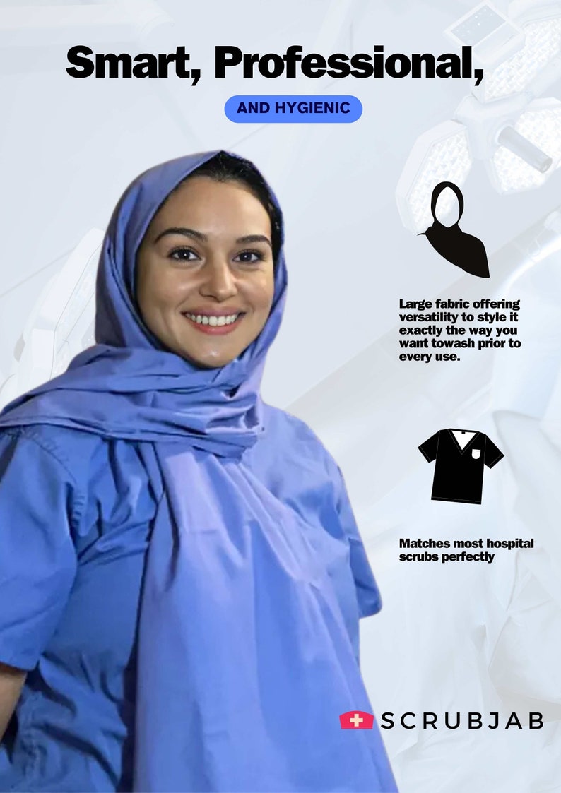 Buy SCRUBJAB ® Theatre Hijab Scrub Hijab Washable at 60 C Made of ...