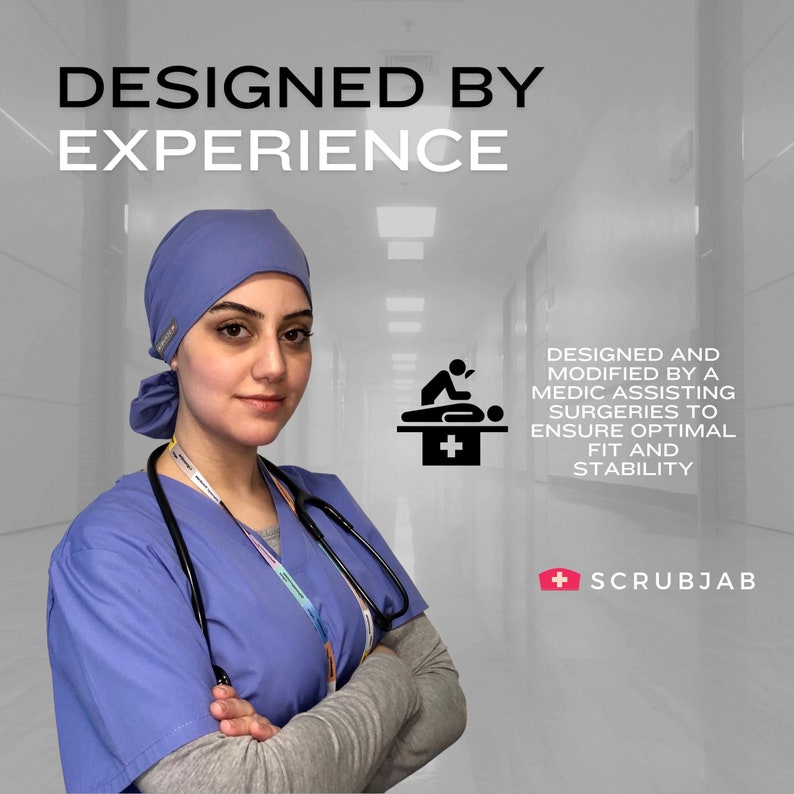 SCRUBJAB® Medical Hijab Cap Suitable for Theatre Use Full Coverage ...