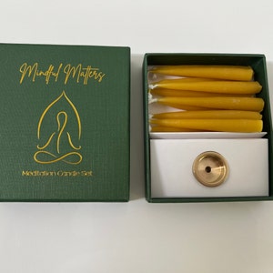 Meditation Candle Set | 100% Natural Beeswax | 20 Min Burning Candle ...