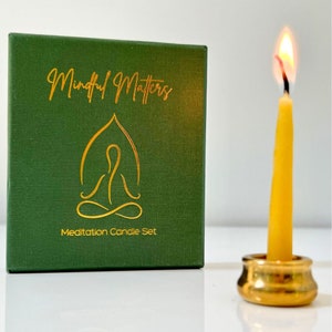 Meditation Candle Set | 100% Natural Beeswax | 20 Min Burning Candle ...