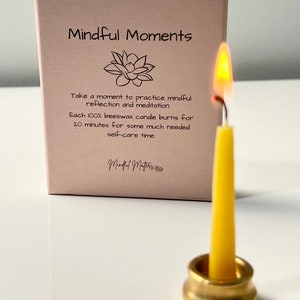 Meditation Candle Set 100% Natural Beeswax 20 Min Burning Candle ...