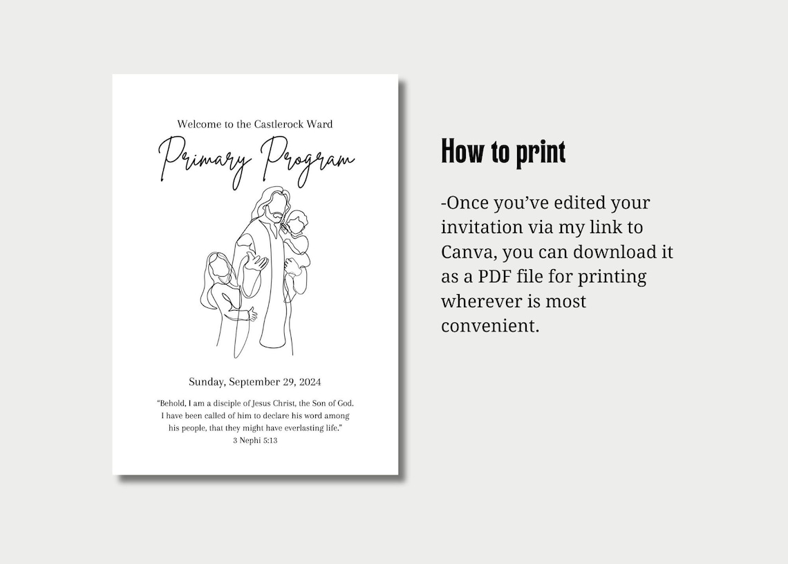 Primary Program for Sacrament Meeting | LDS Primary Program Template ...