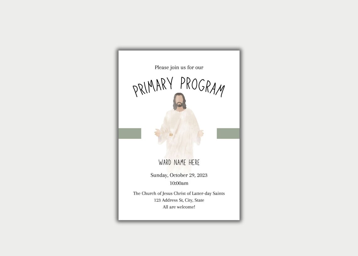Primary Program Invitation | LDS Primary Program Invitation Template ...